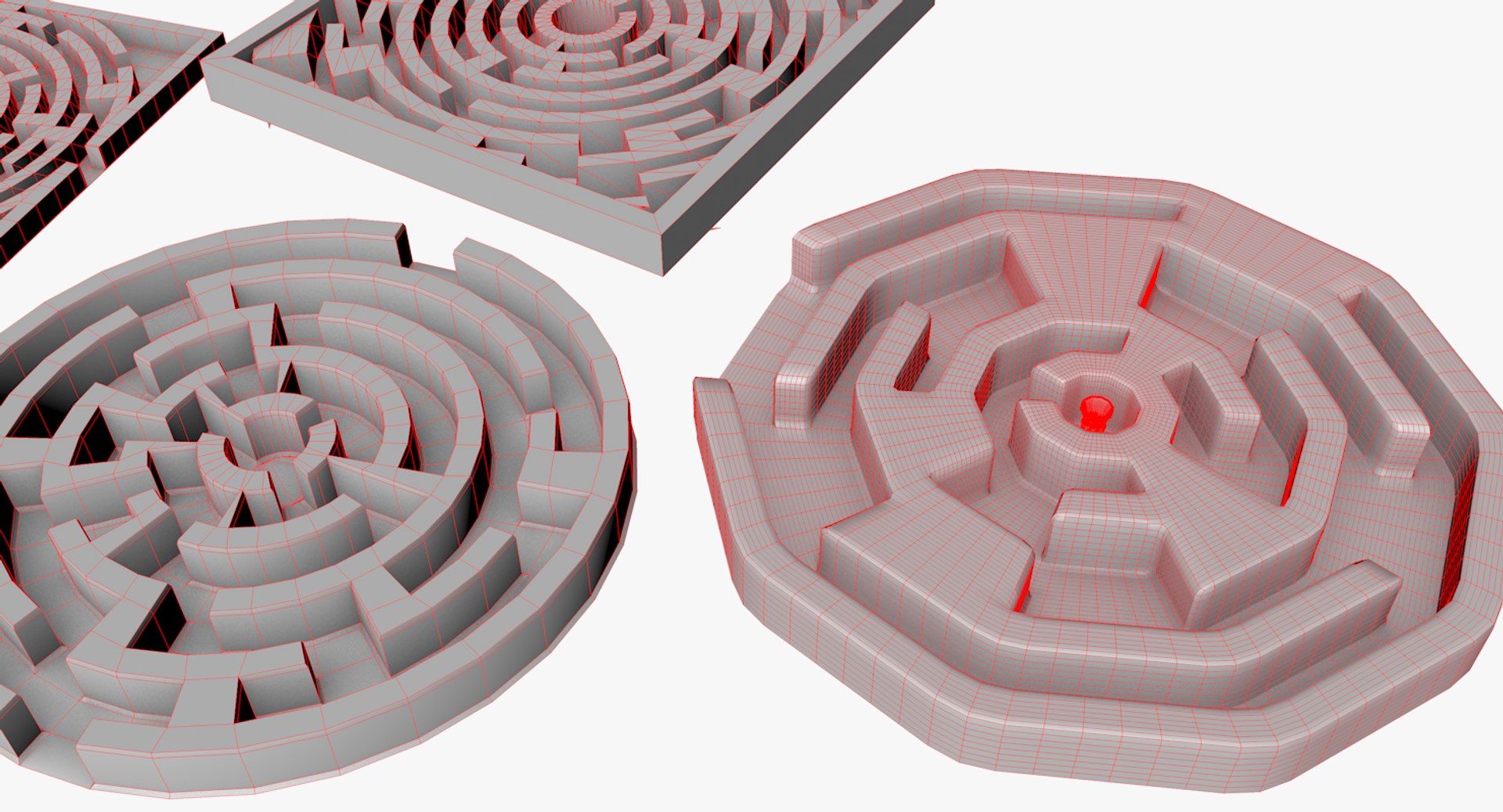 labyrinths mazes elements 3d model