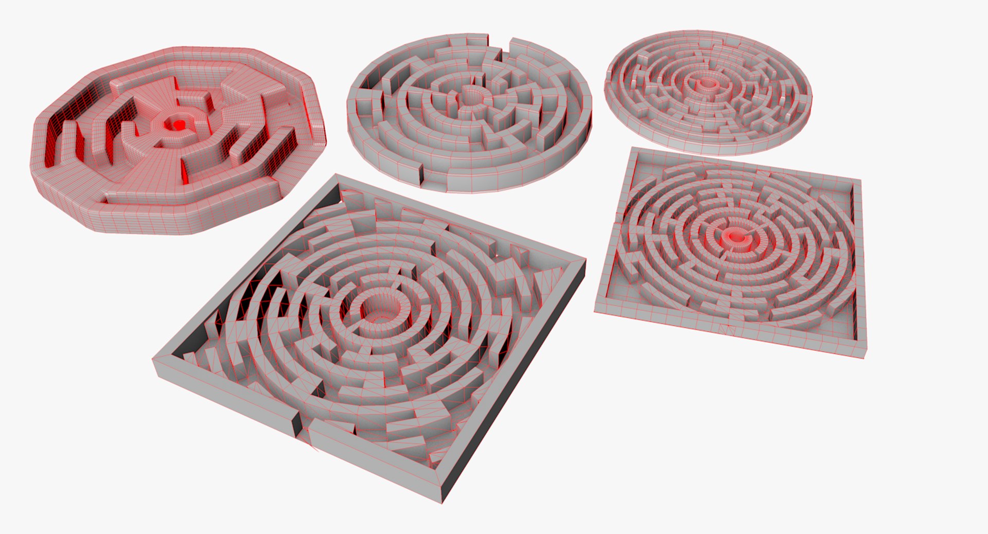 labyrinths mazes elements 3d model