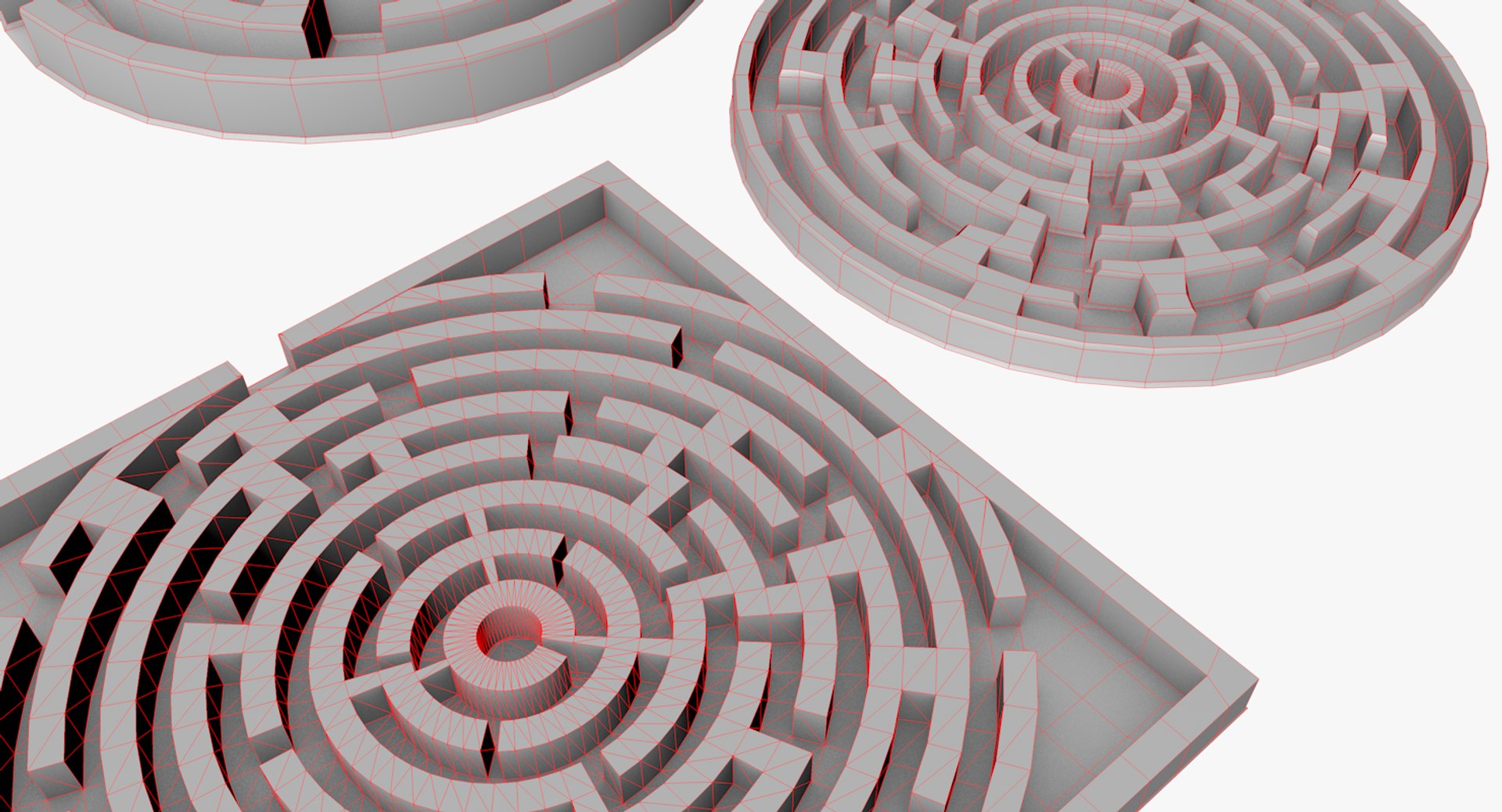labyrinths mazes elements 3d model