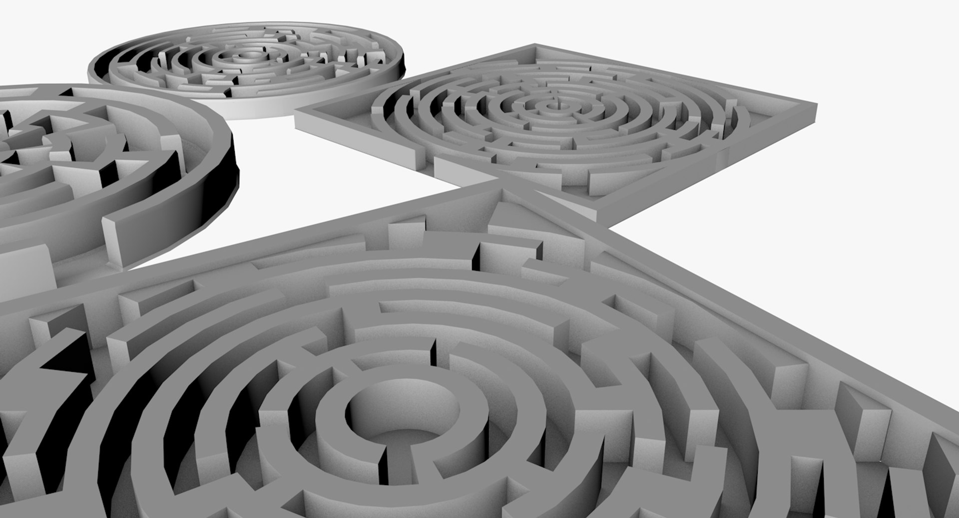 labyrinths mazes elements 3d model