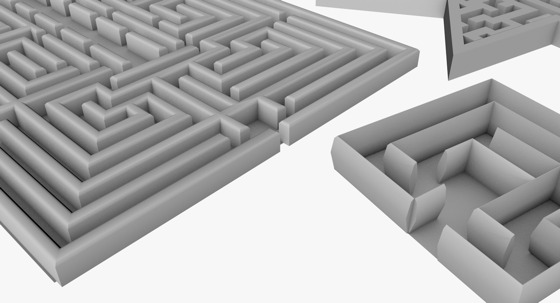 labyrinths mazes elements 3d model