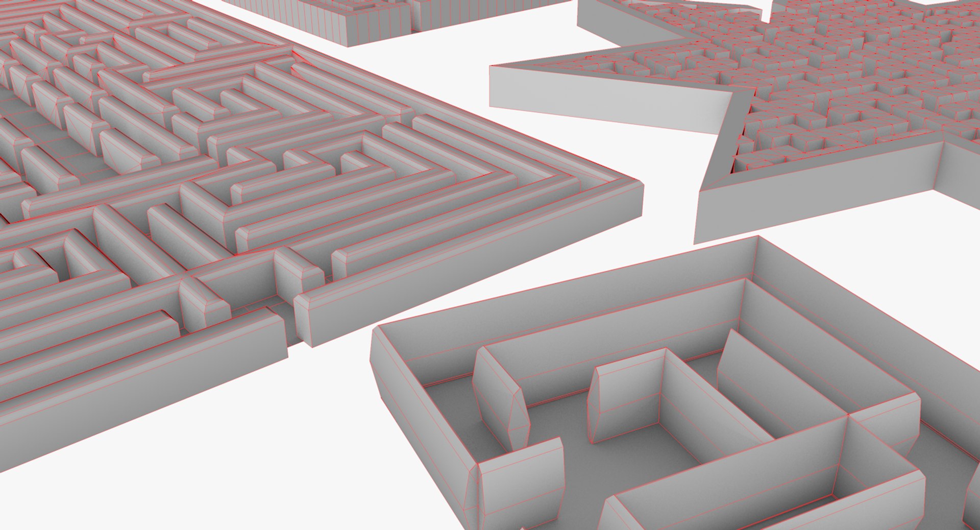 labyrinths mazes elements 3d model