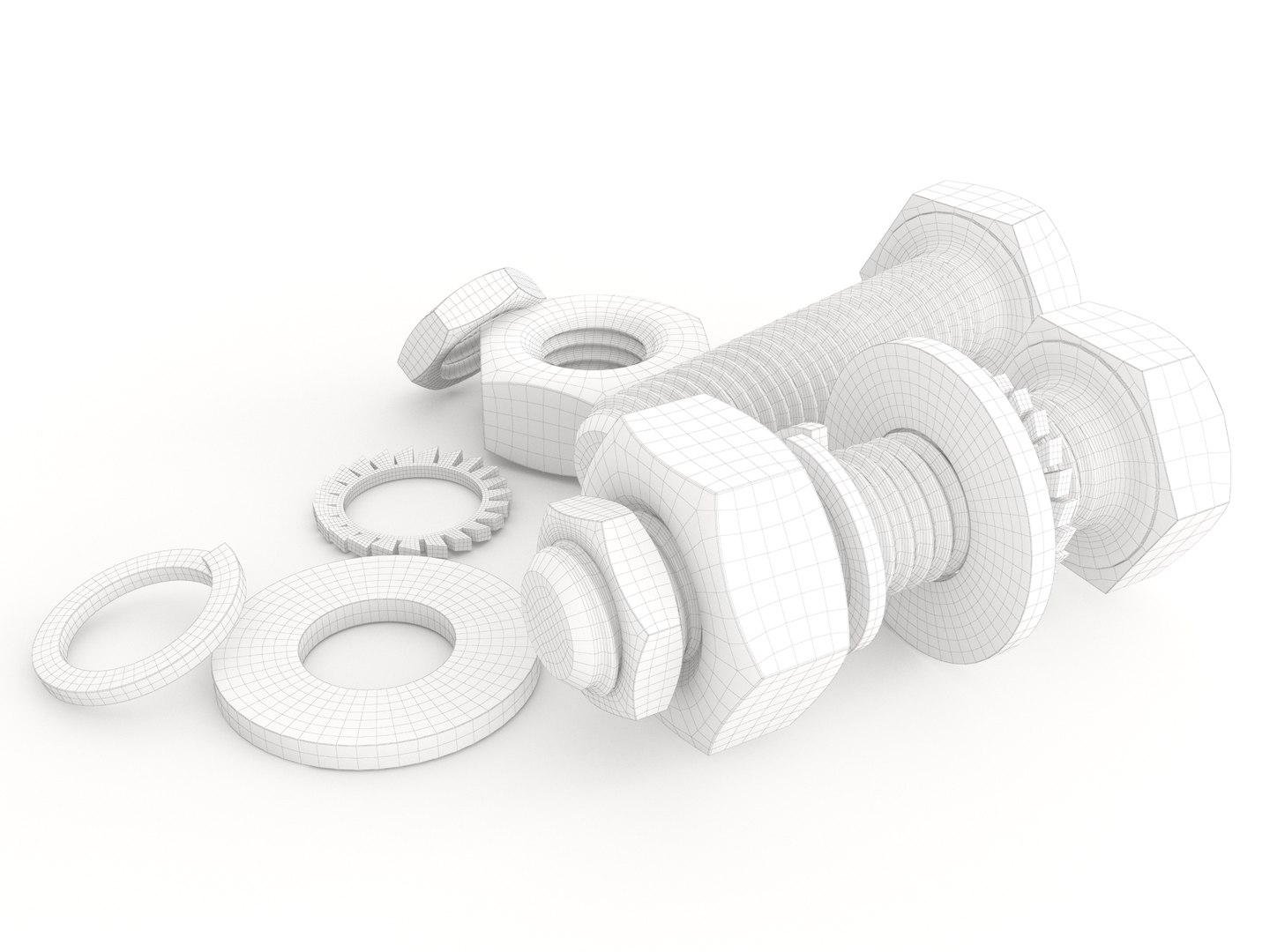 3D Screw With Nut 02 Model - TurboSquid 1857056