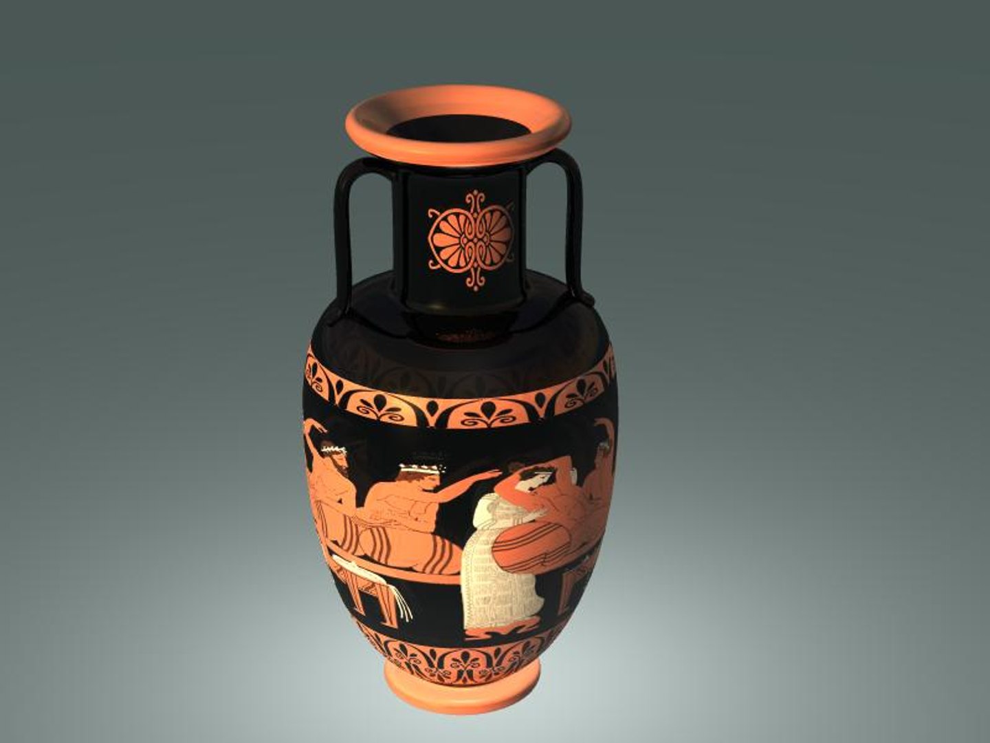 3d model red figure pottery ancient
