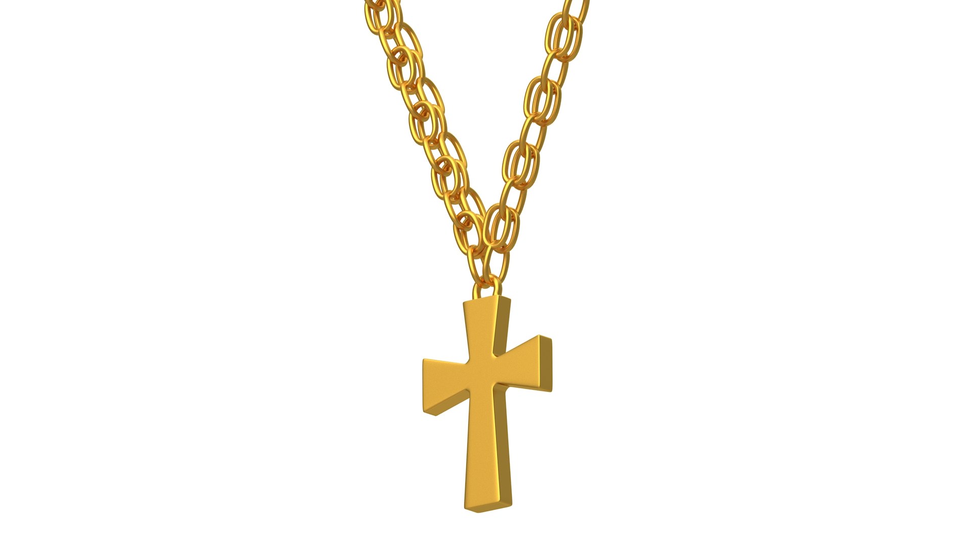 3D Model Gold Cross Chain Pendant 01 - TurboSquid 2236919