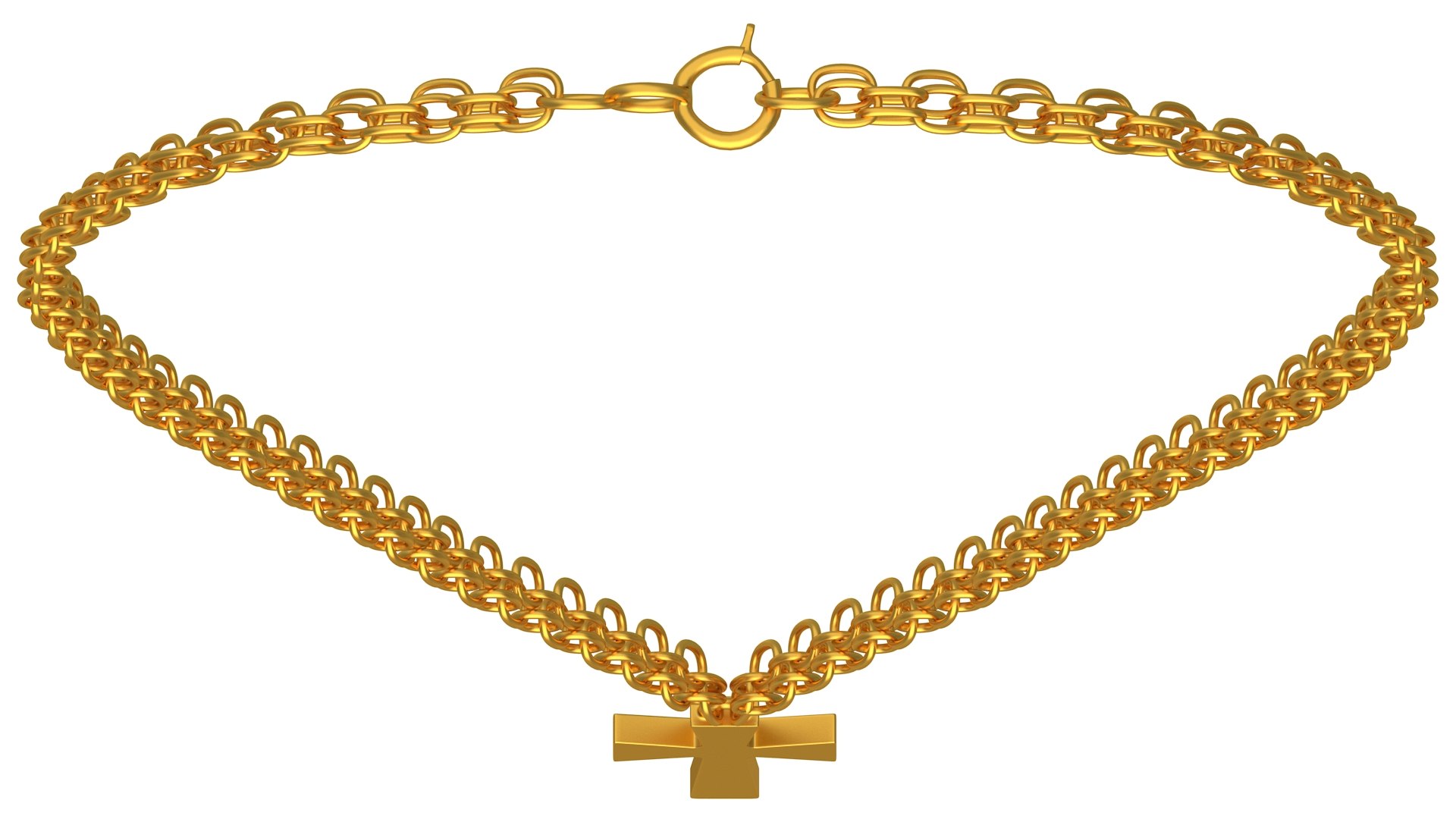 3D Model Gold Cross Chain Pendant 01 - TurboSquid 2236919