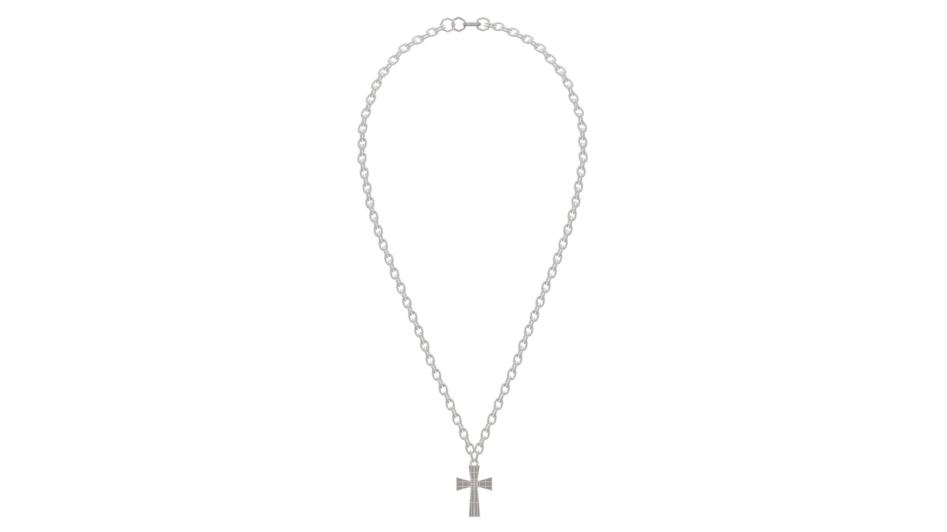 3D Model Gold Cross Chain Pendant 01 - TurboSquid 2236919