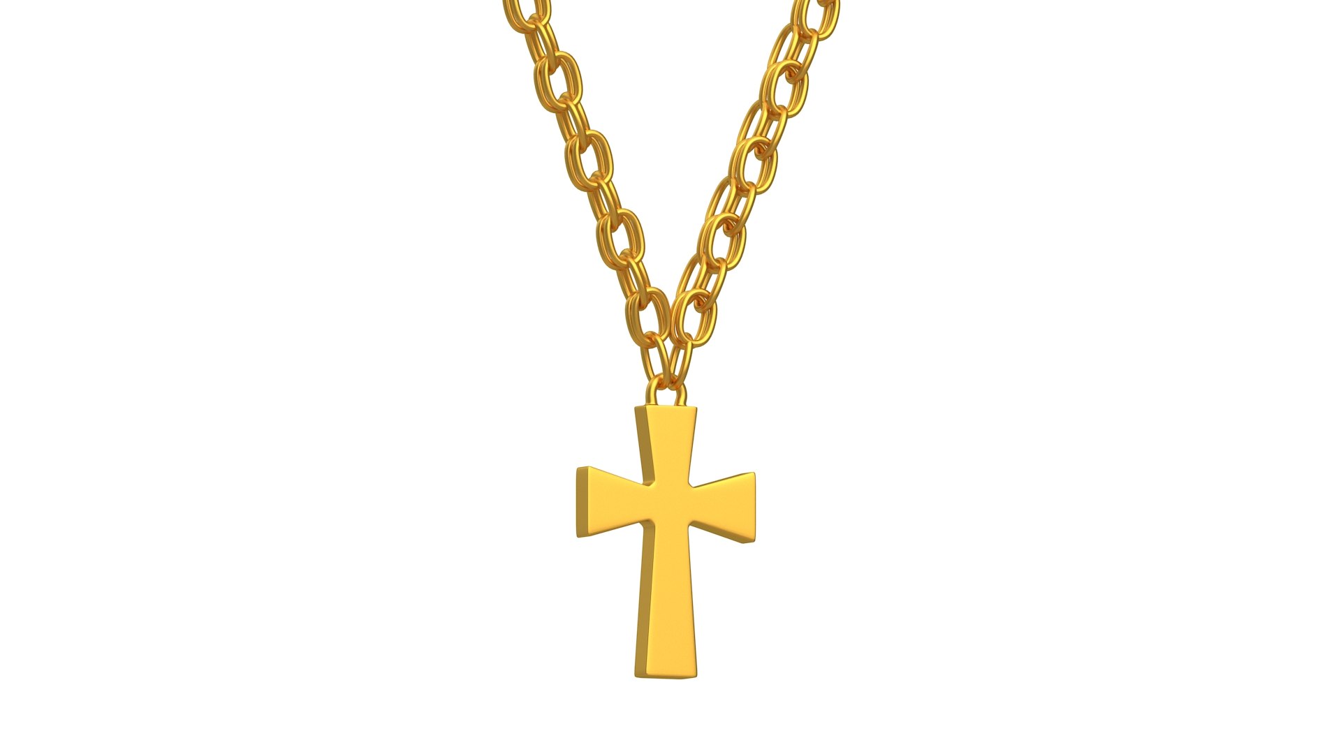 3D Model Gold Cross Chain Pendant 01 - TurboSquid 2236919