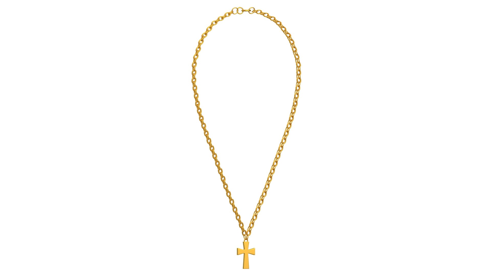 3D Model Gold Cross Chain Pendant 01 - TurboSquid 2236919