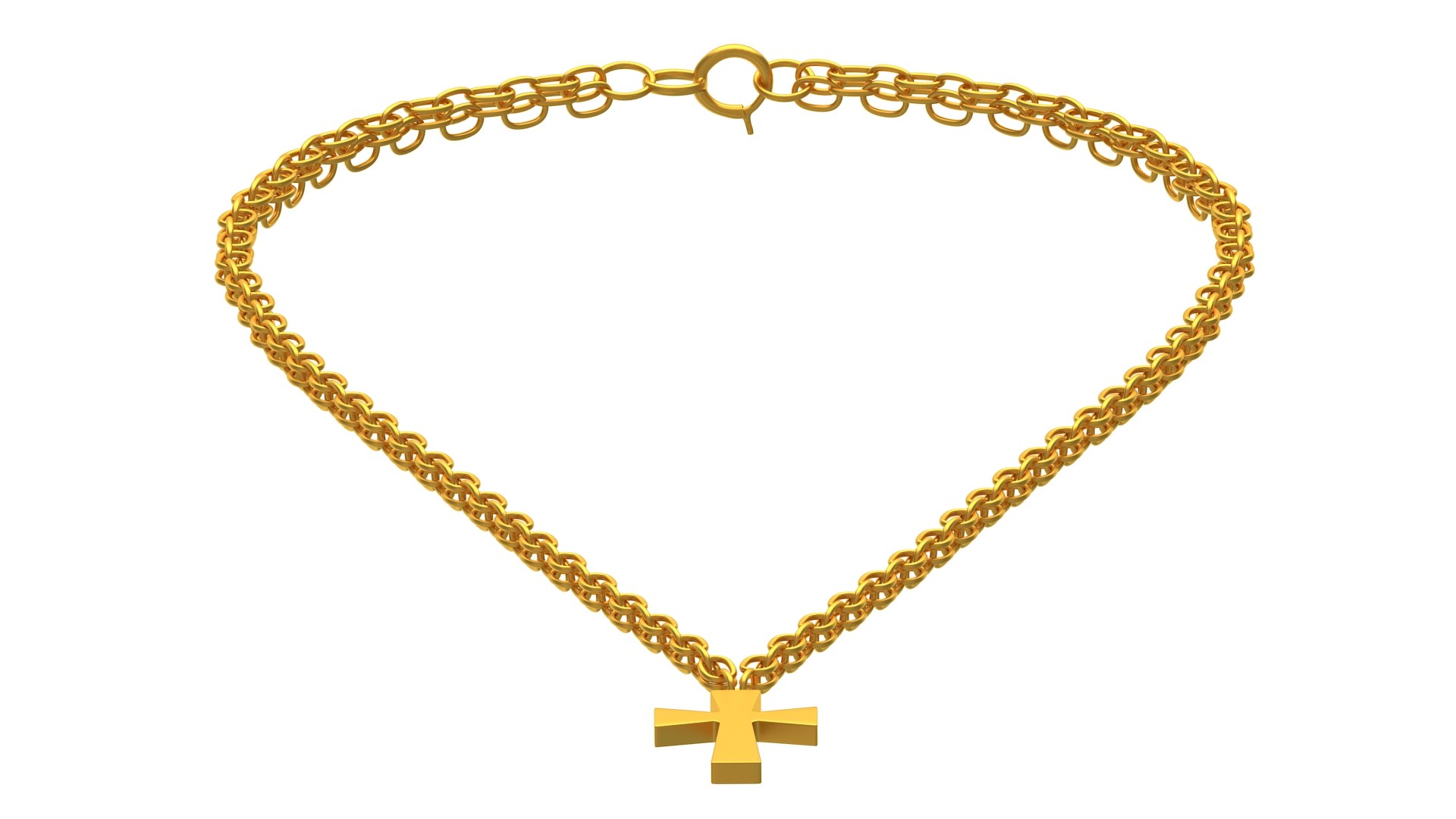 3D Model Gold Cross Chain Pendant 01 - TurboSquid 2236919