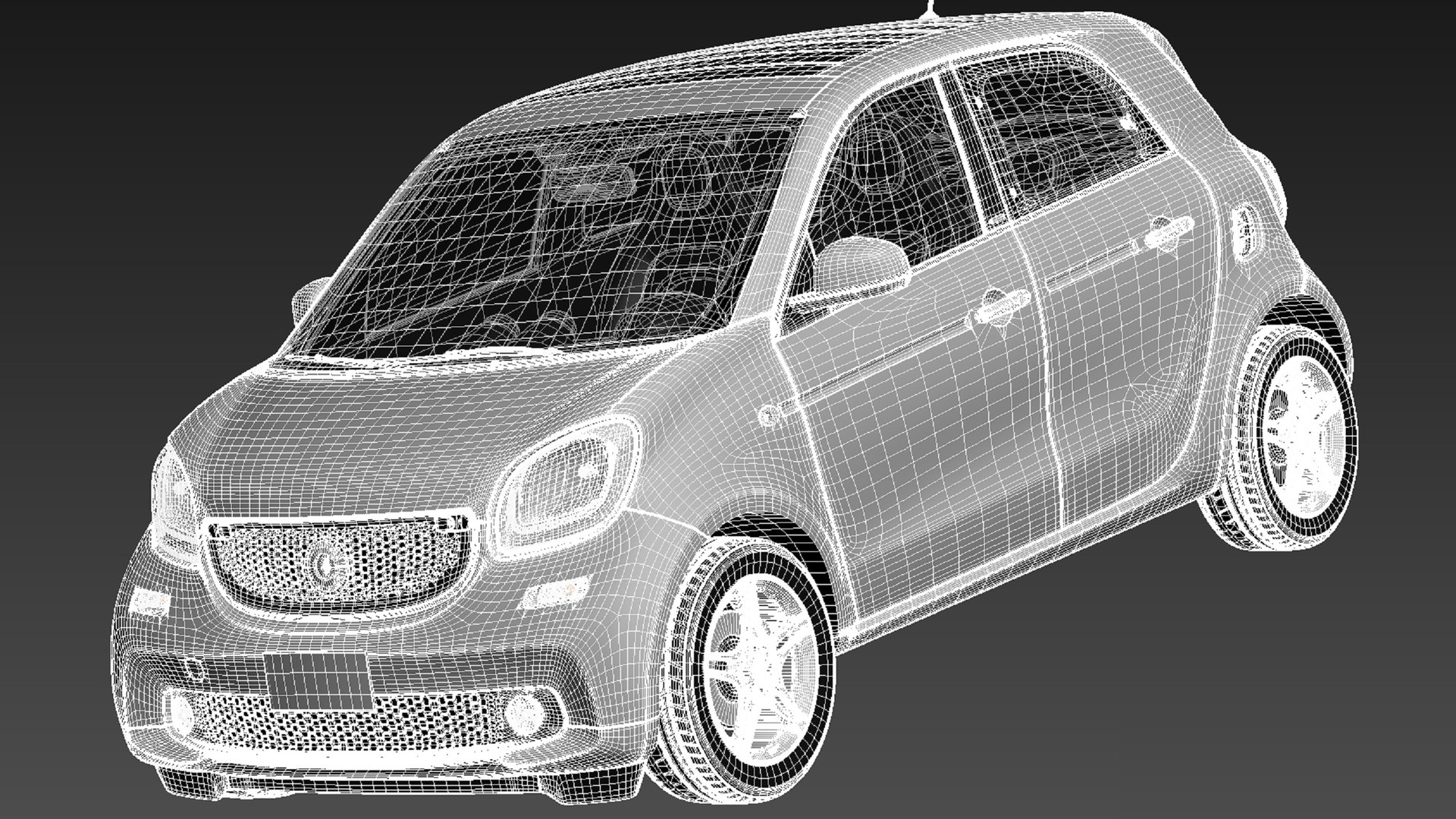 3d 2015 Smart Forfour Model
