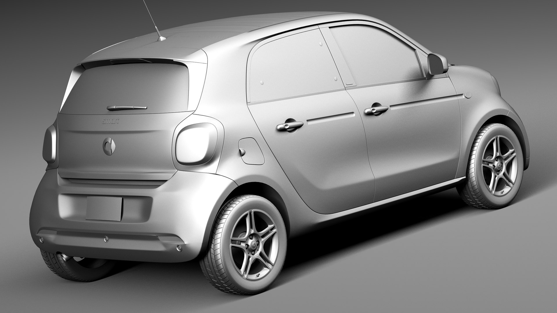 3d 2015 Smart Forfour Model