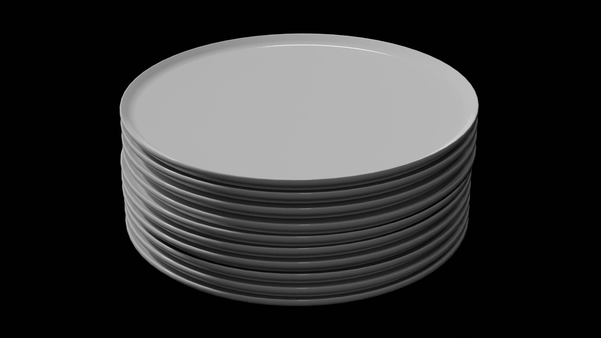 3D Model Stack Of Plates - TurboSquid 1941304
