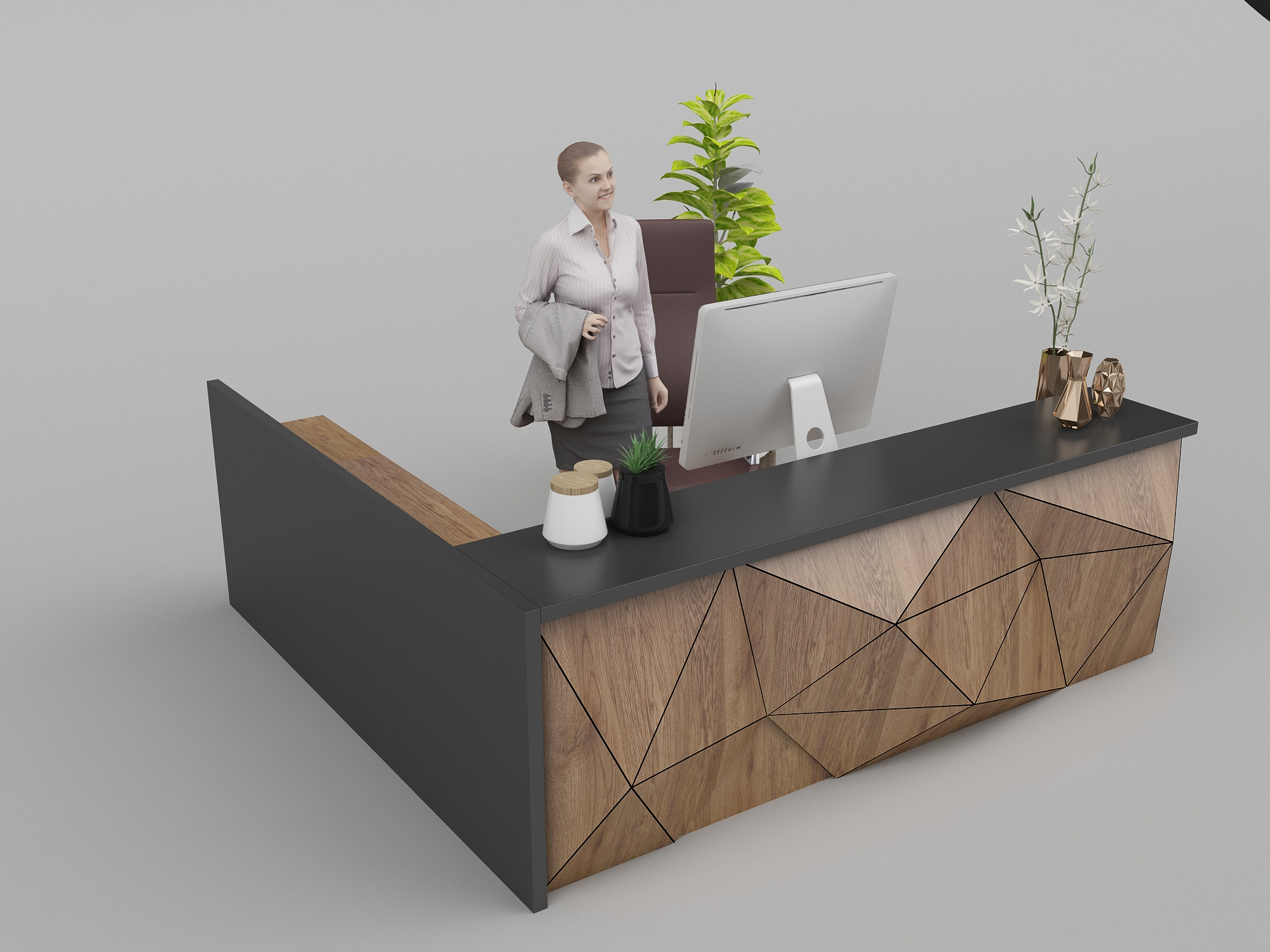 3D Reception Desk - 080 model - TurboSquid 1994865