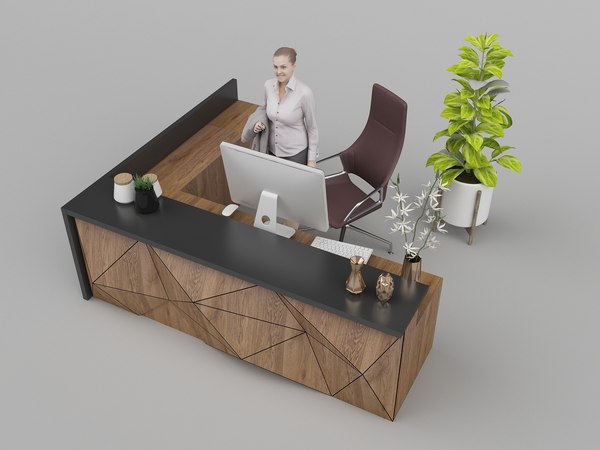 3D Reception Desk - 080 model - TurboSquid 1994865