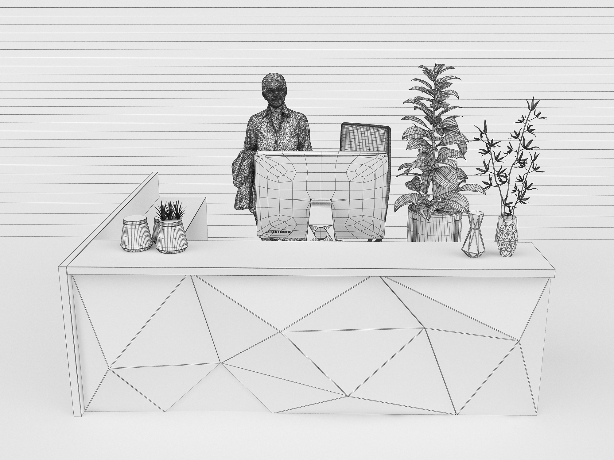 3D Reception Desk - 080 model - TurboSquid 1994865