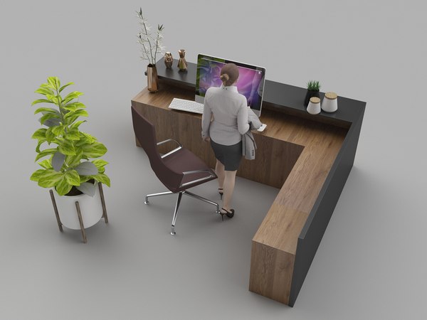 3D Reception Desk - 080 model - TurboSquid 1994865