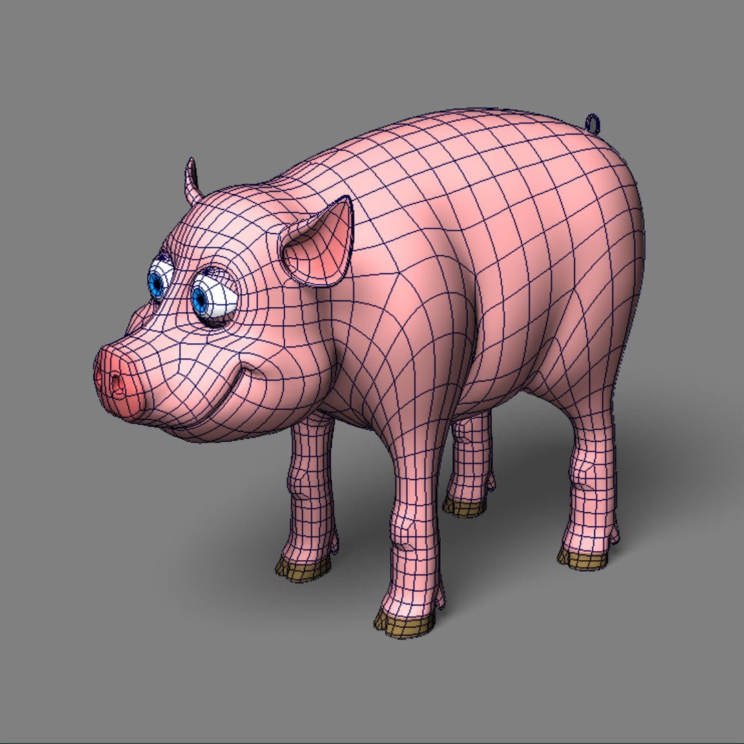 3d Model Of Pig Cartoon