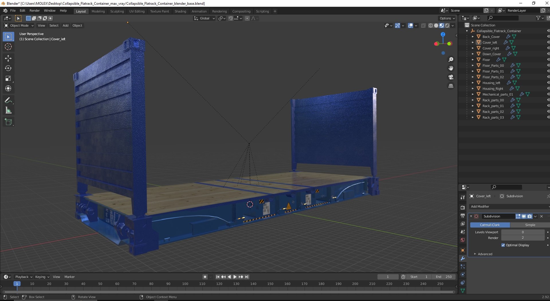 Collapsible Flatrack Container 3D - TurboSquid 2170088