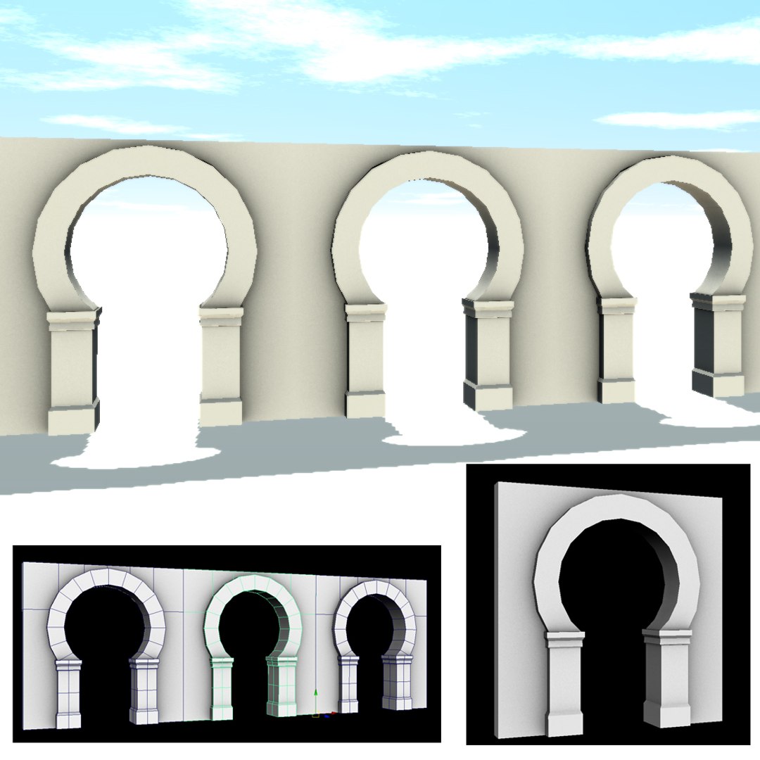 Tileable Archway Architecture 3d Model