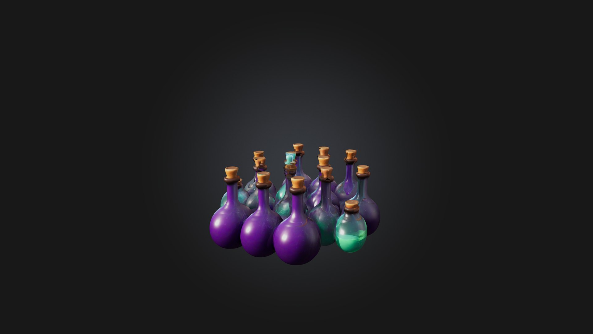 3D Model Cartoon Magic Potions - TurboSquid 2291401