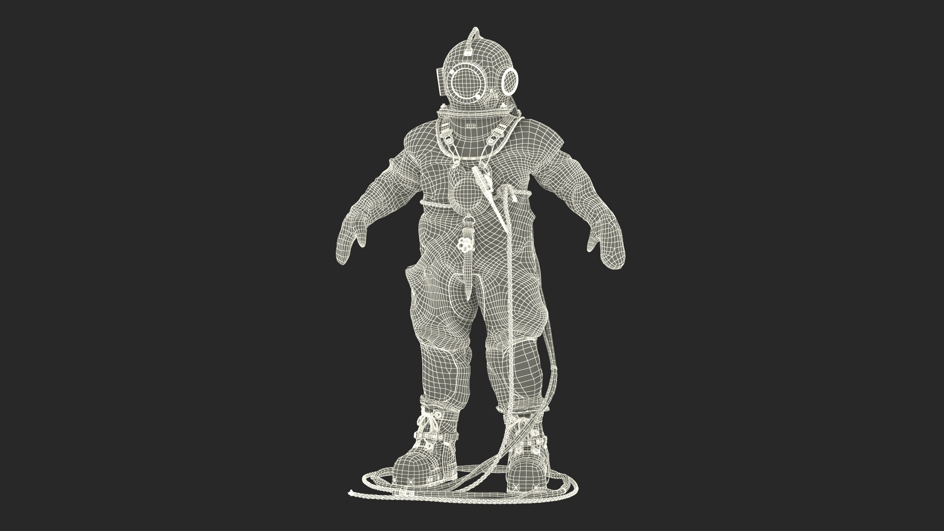 Antique Copper Diving Suit Rigged For Maya 3D Model - TurboSquid 2366265
