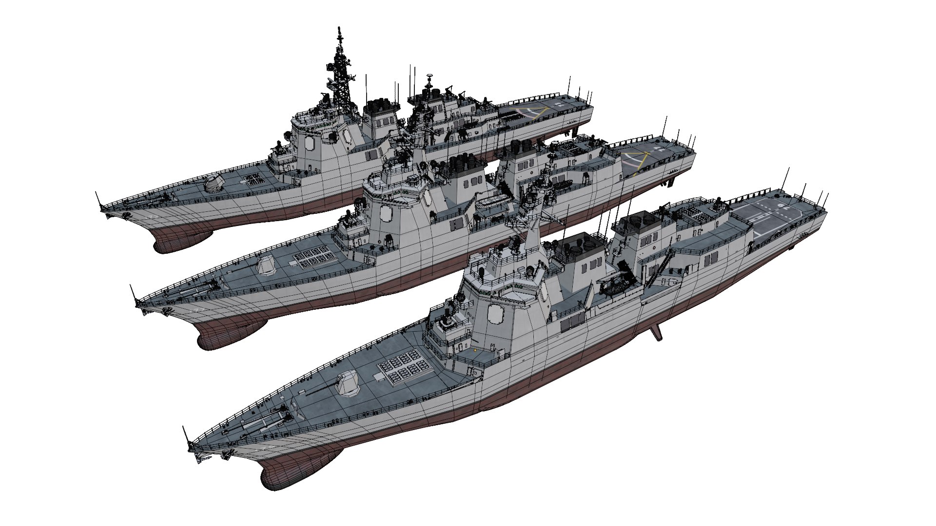 3D JMSDF AEGIS Destroyers Collection Model - TurboSquid 2171843
