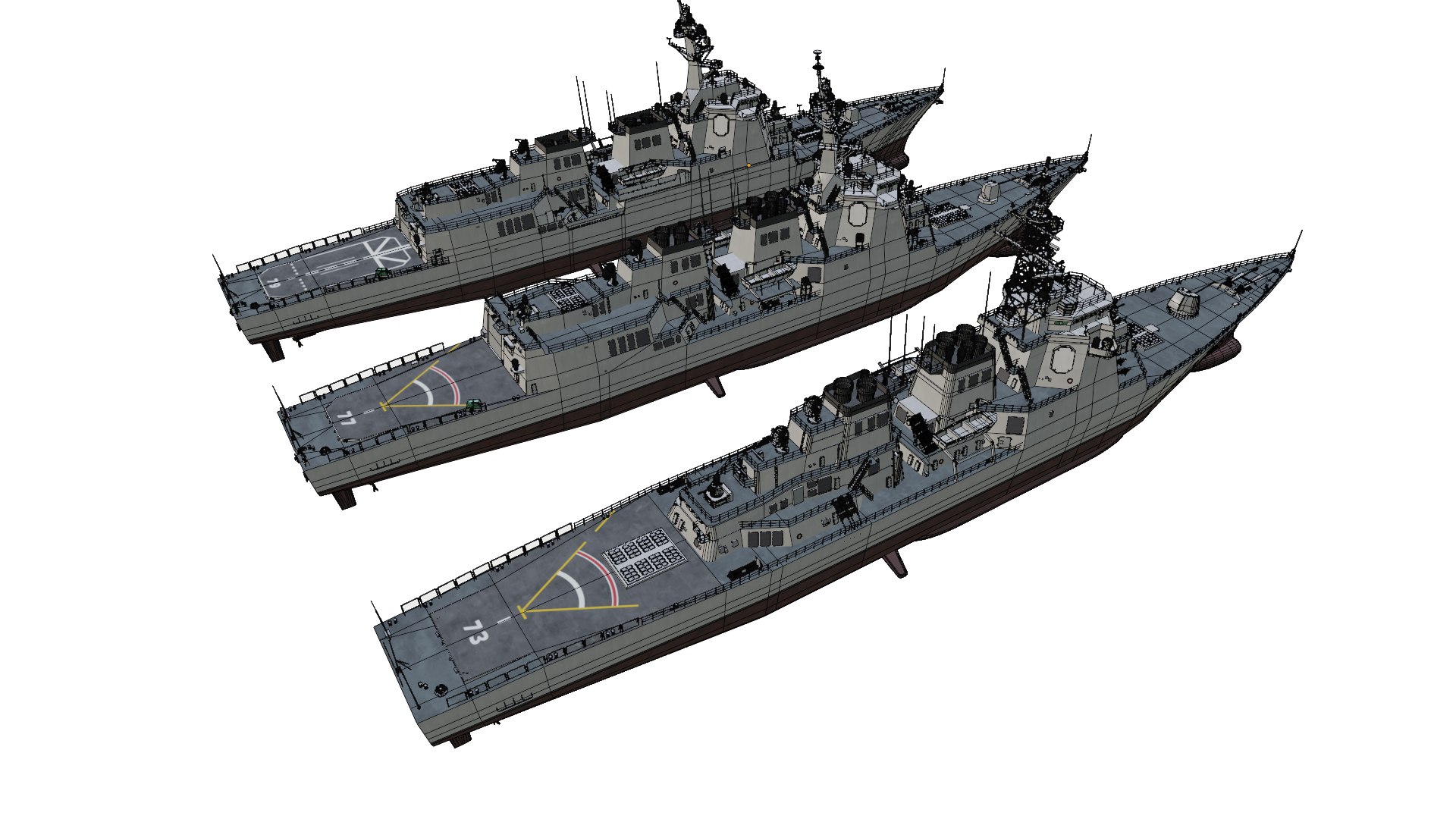 3D JMSDF AEGIS Destroyers Collection Model - TurboSquid 2171843