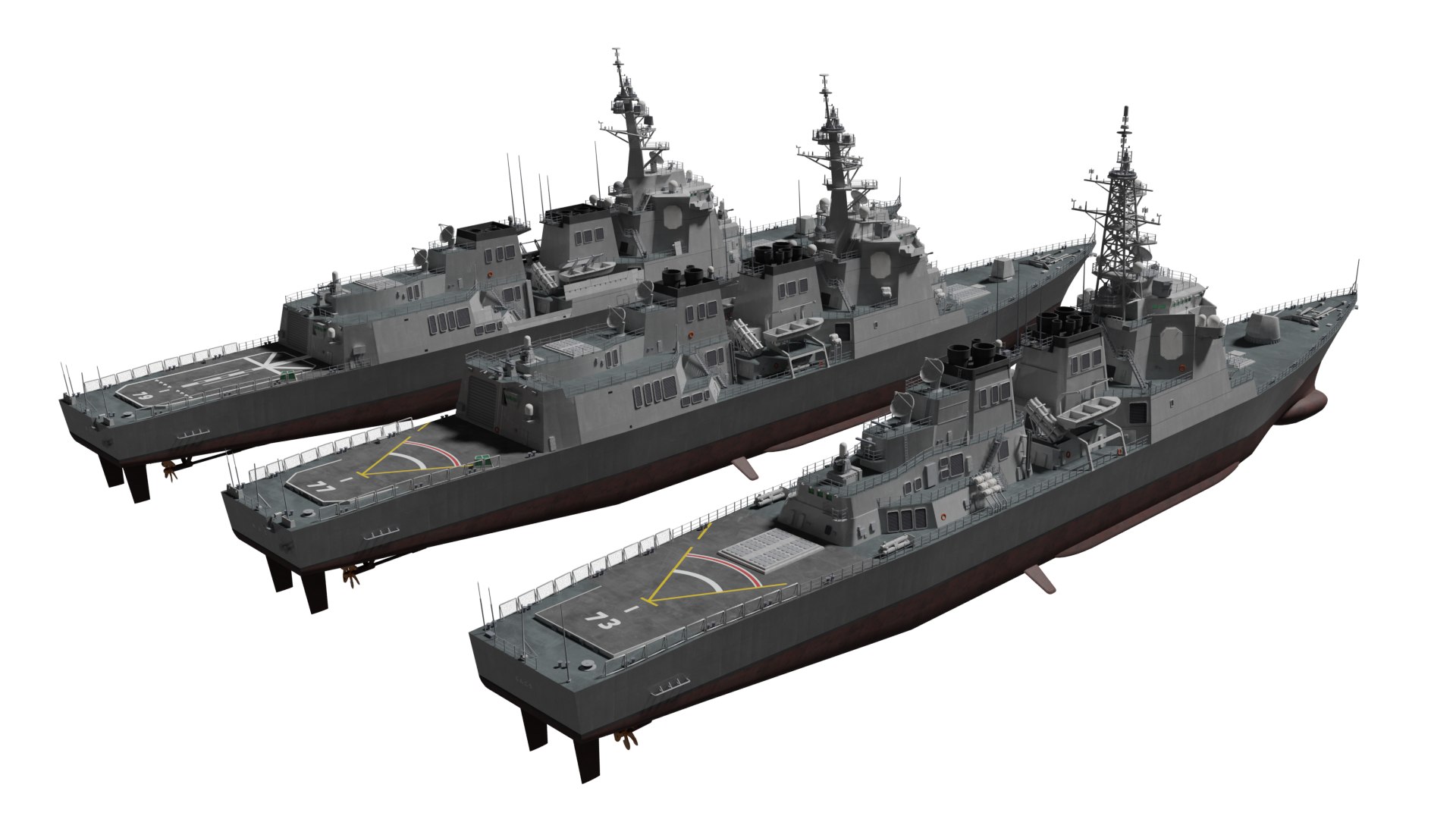 3D JMSDF AEGIS Destroyers Collection Model - TurboSquid 2171843