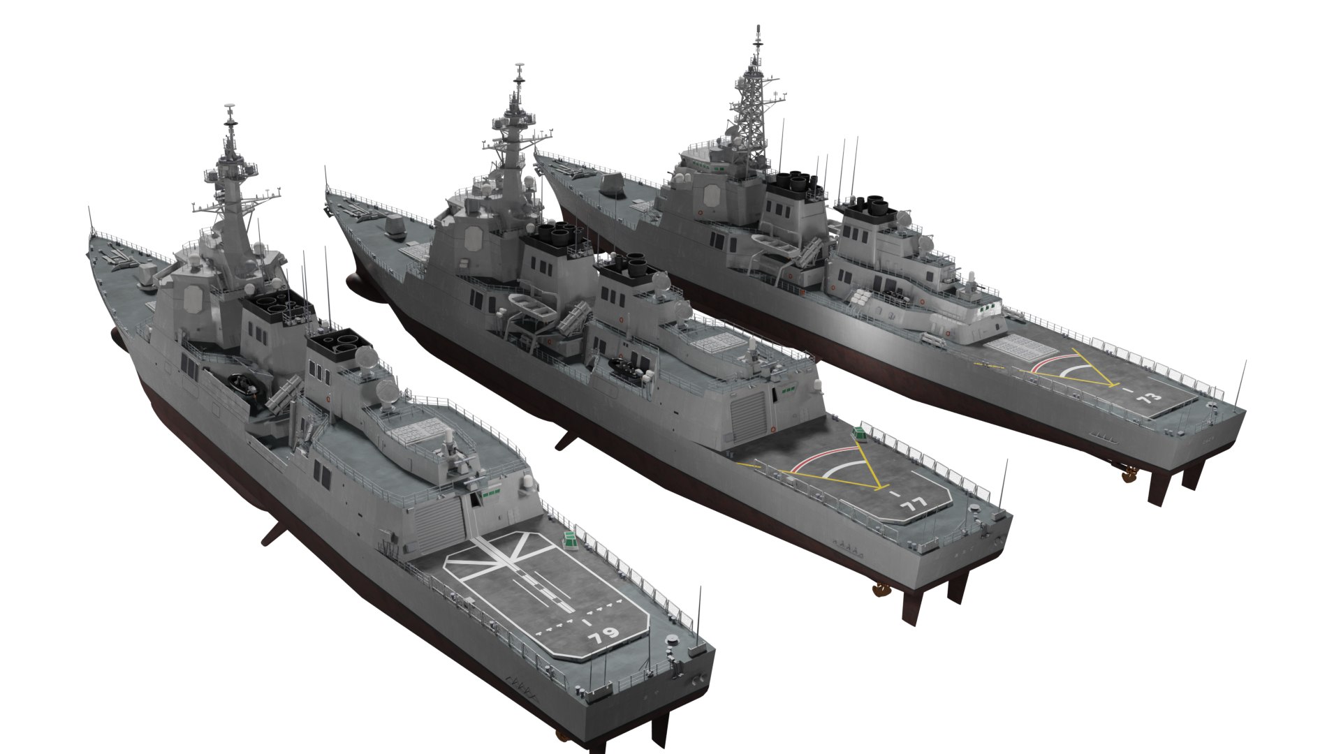 3D JMSDF AEGIS Destroyers Collection Model - TurboSquid 2171843