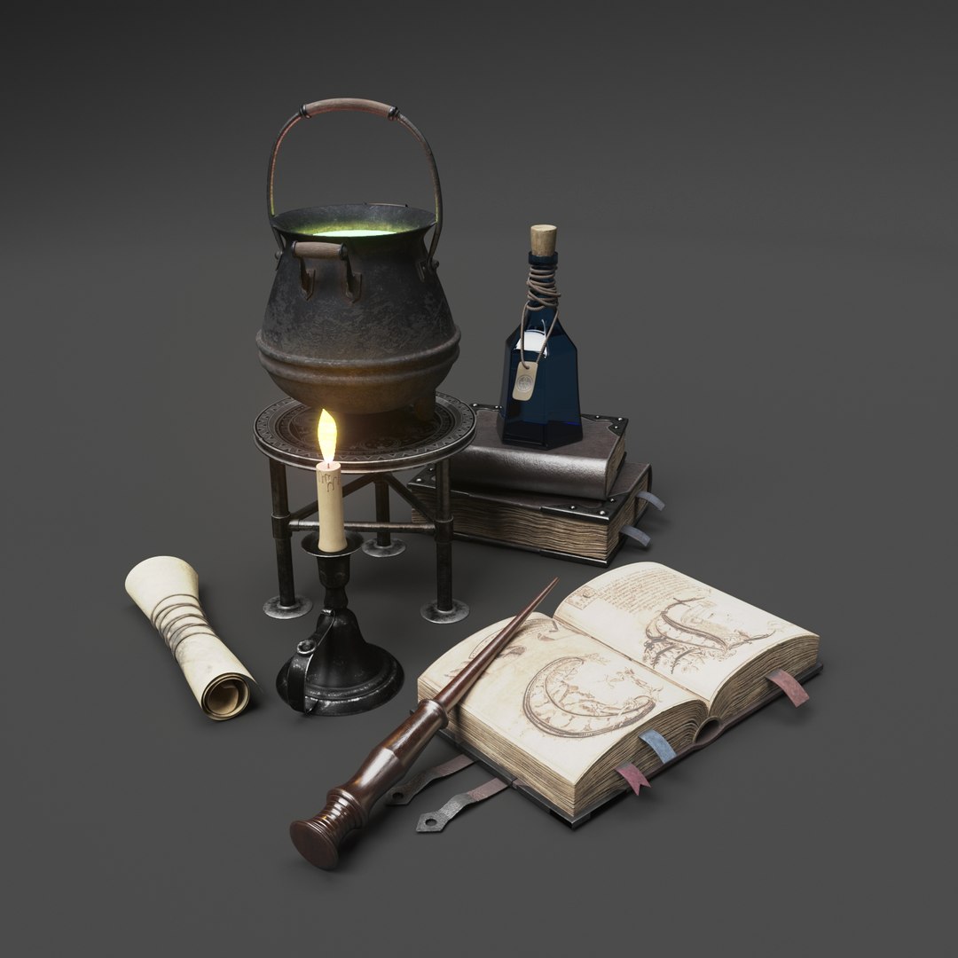 Wizard Items 3D Model - TurboSquid 1432490