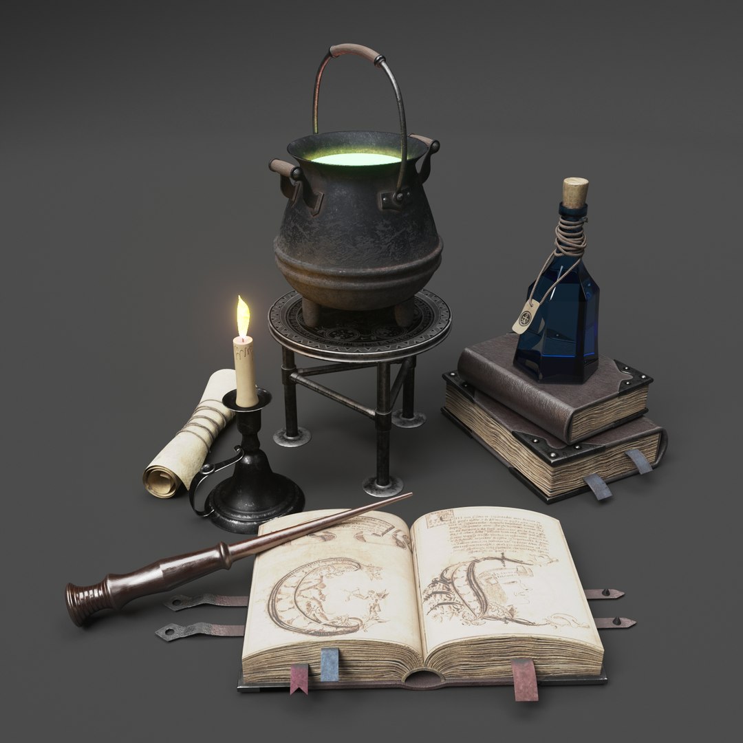 Wizard Items 3D Model - TurboSquid 1432490