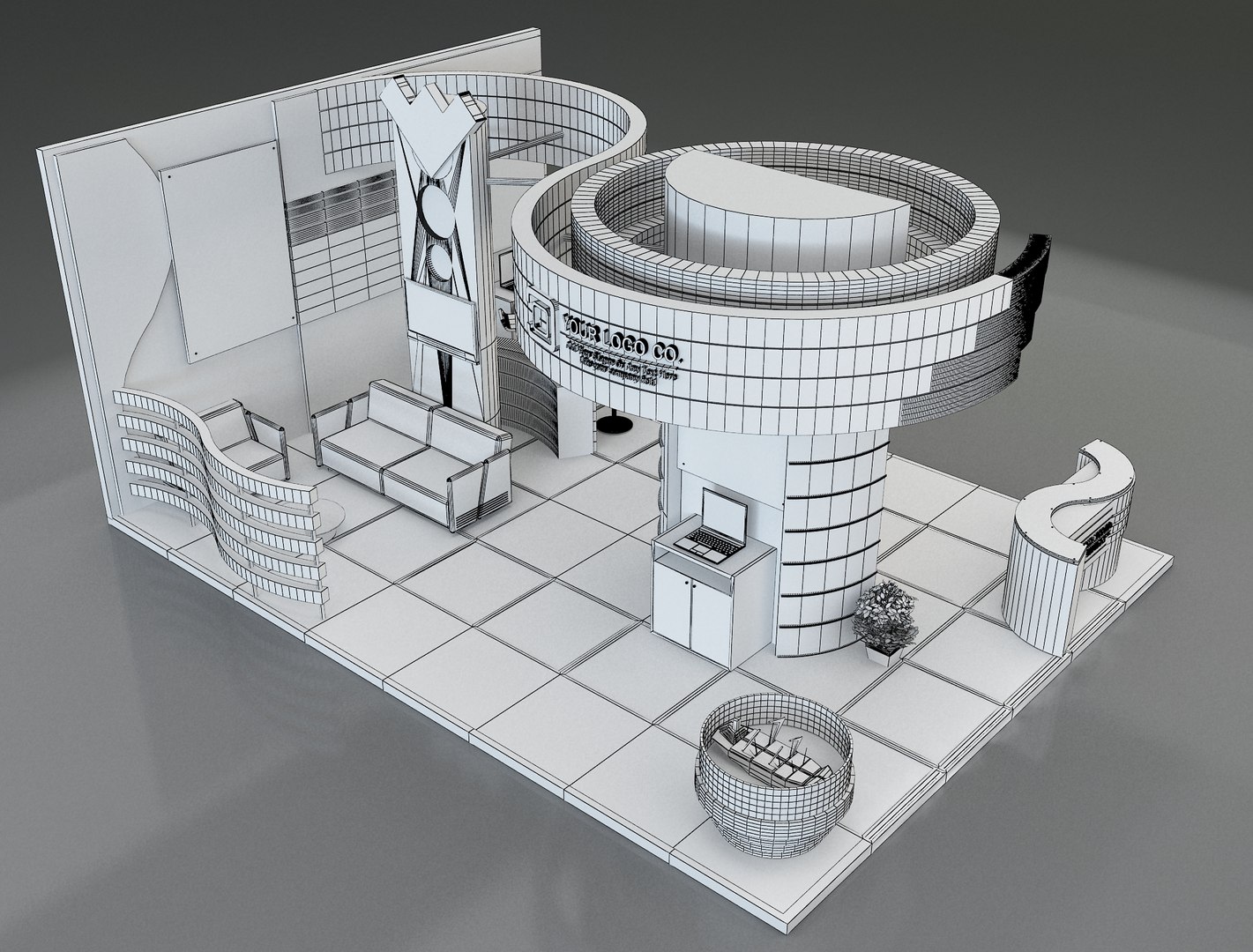 3D Stand Exhibition Booth Model - TurboSquid 1538619