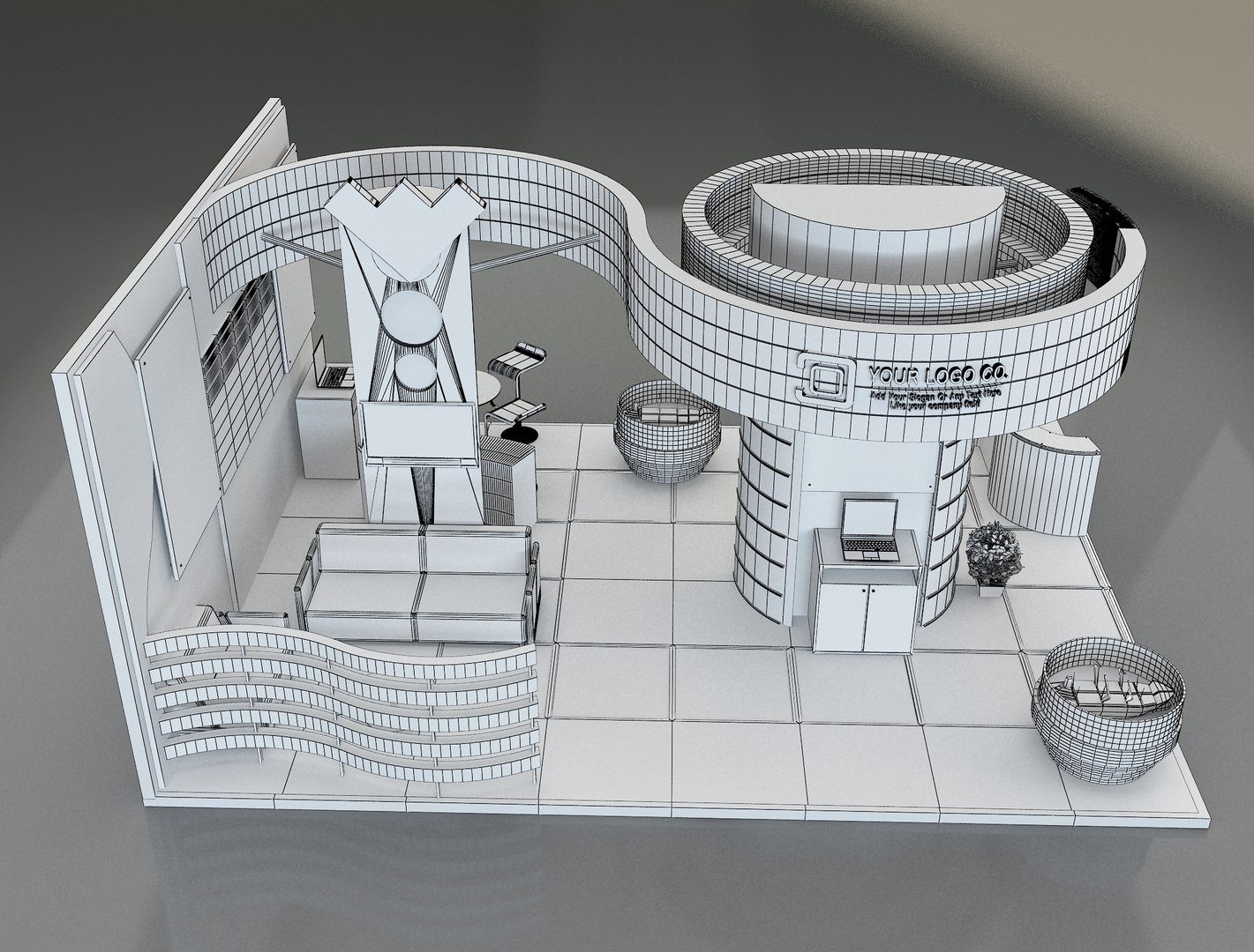 3D Stand Exhibition Booth Model - TurboSquid 1538619