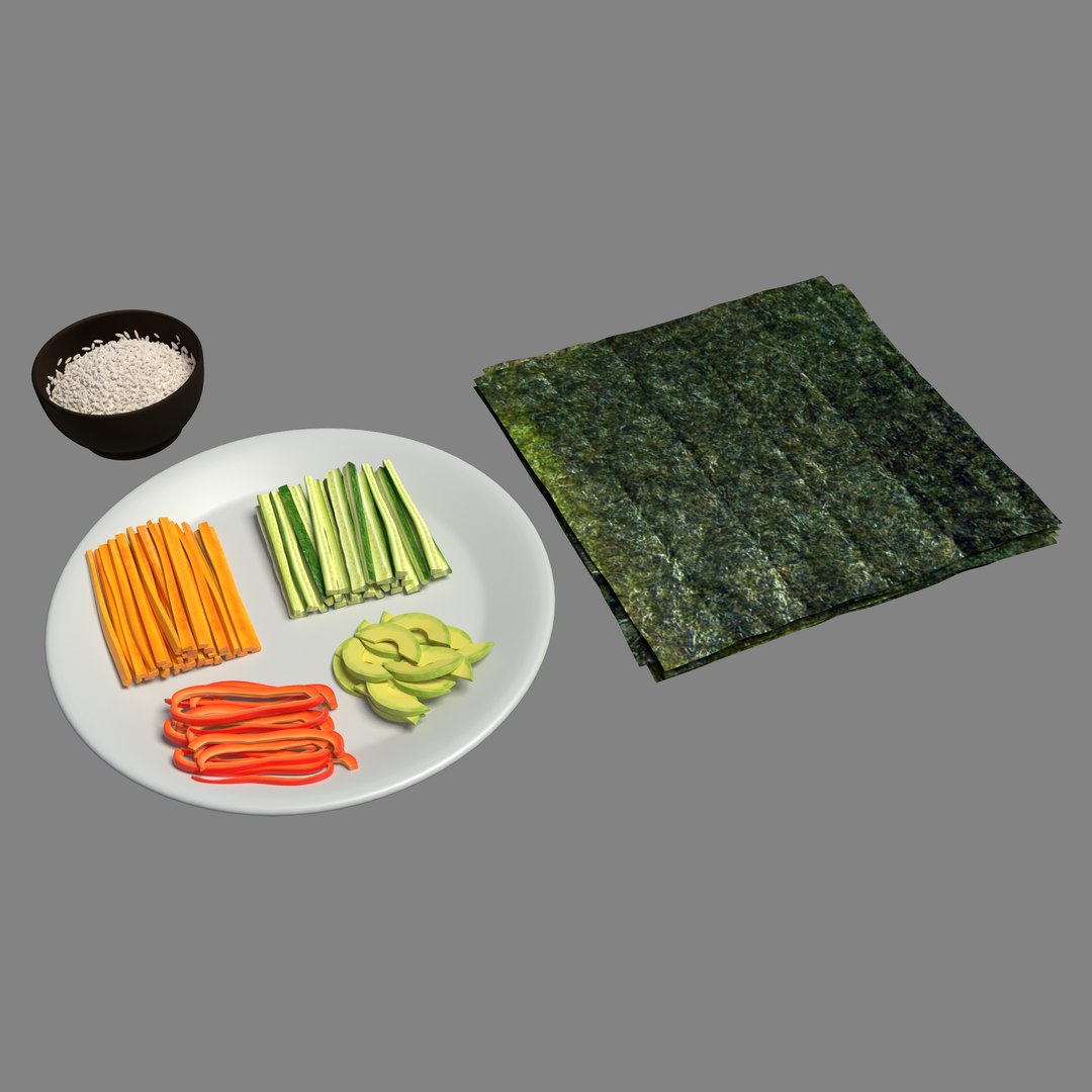 Fish And Veggies Food 3D - TurboSquid 2039024
