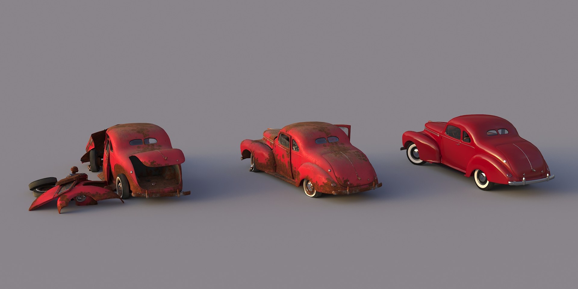 Rusty hudson coupe car 3D - TurboSquid 1636490