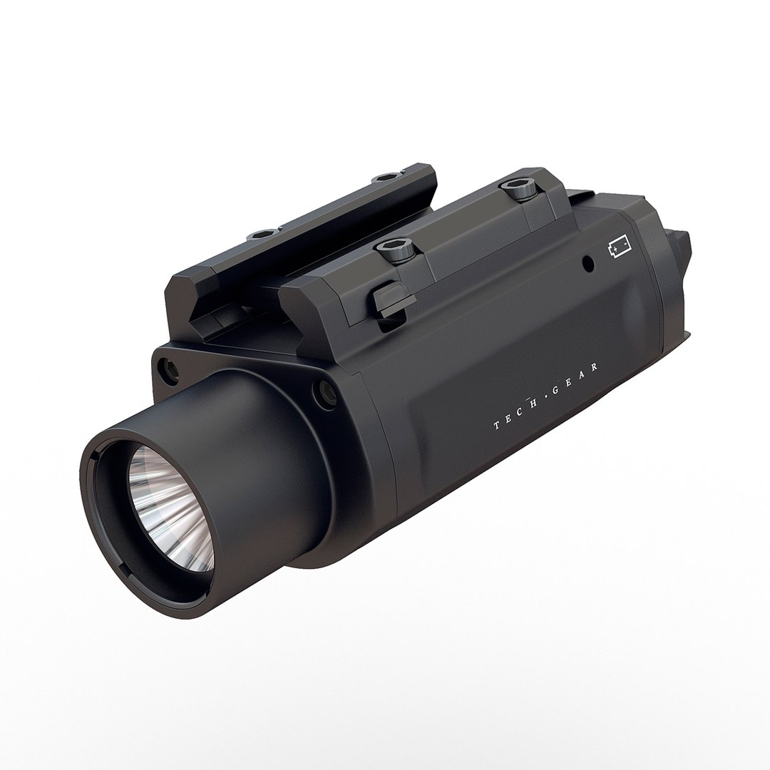 led tactical weapon light 3d c4d