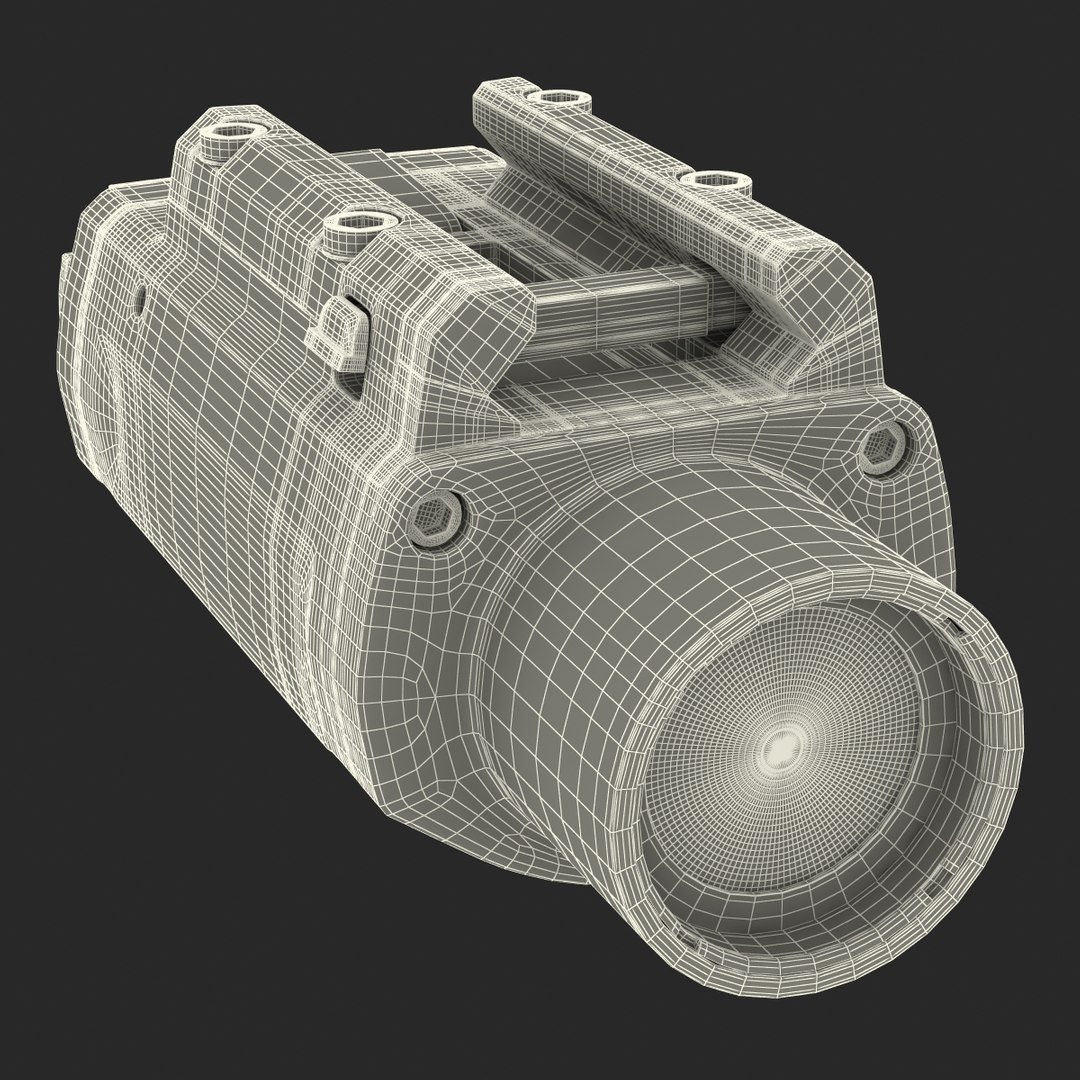 led tactical weapon light 3d c4d