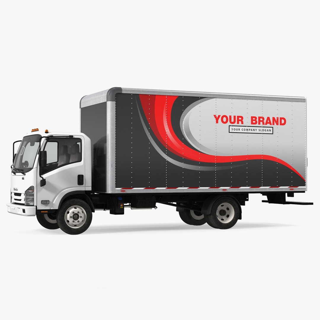 3D model Box Truck Isuzu NPR 2018 Rigged Your Brand for Maya ...