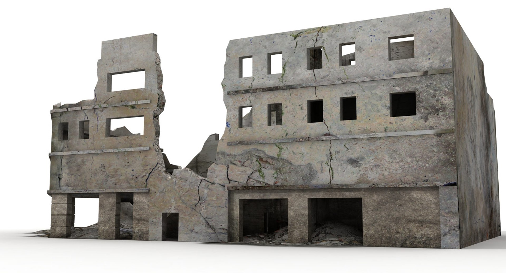 Destroyed Ruined Building World War 3d Max