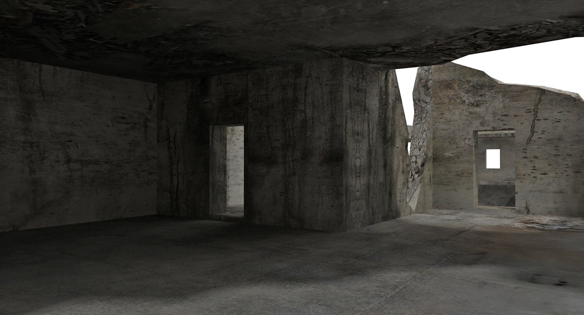 Destroyed Ruined Building World War 3d Max