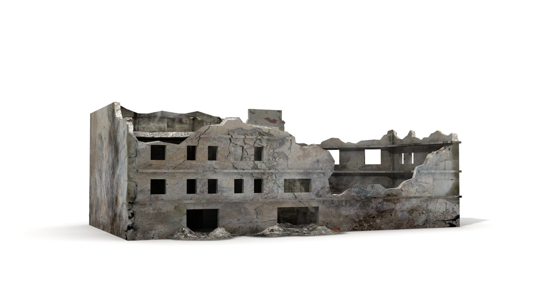 Destroyed Ruined Building World War 3d Max
