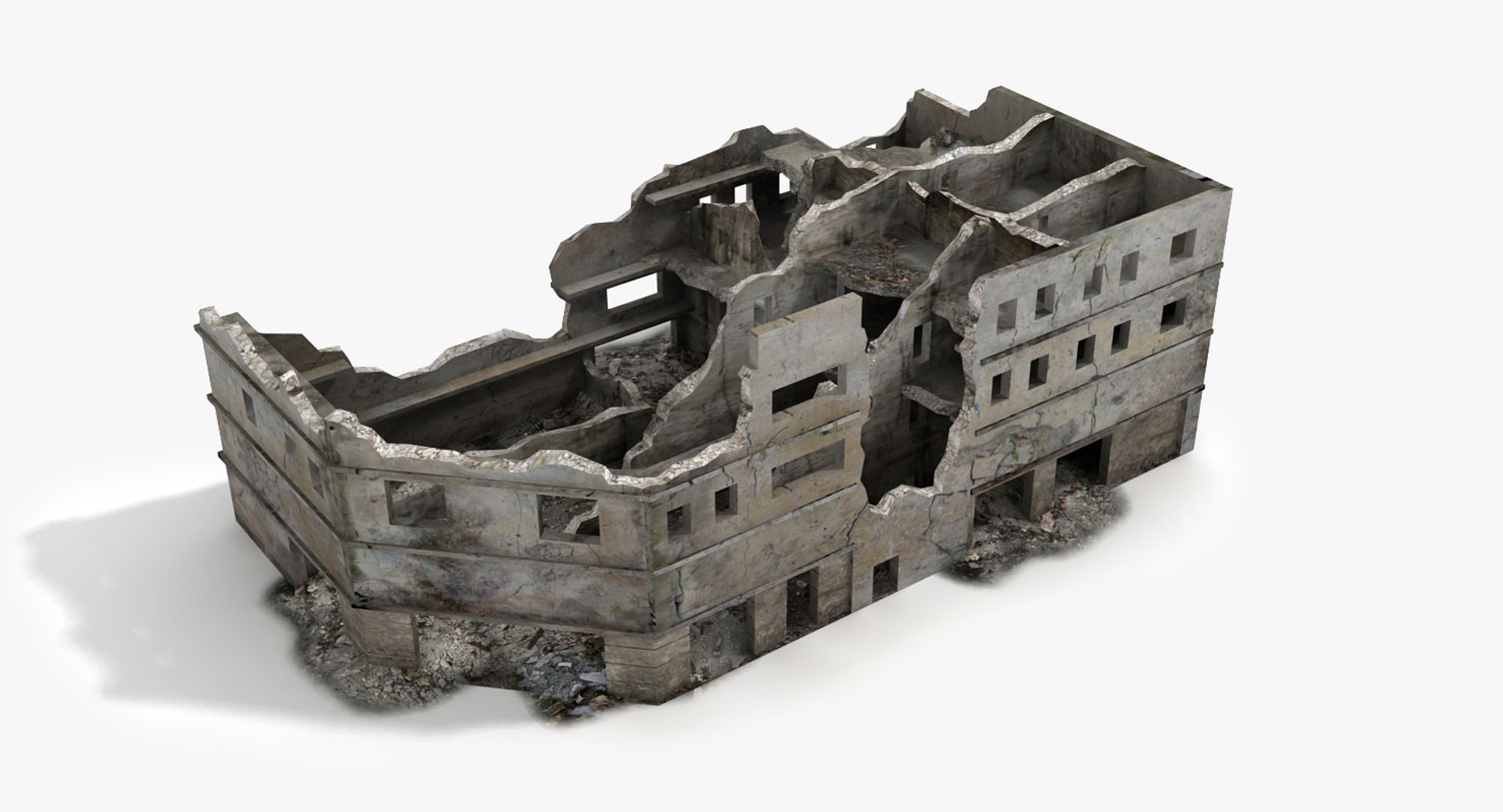 Destroyed Ruined Building World War 3d Max