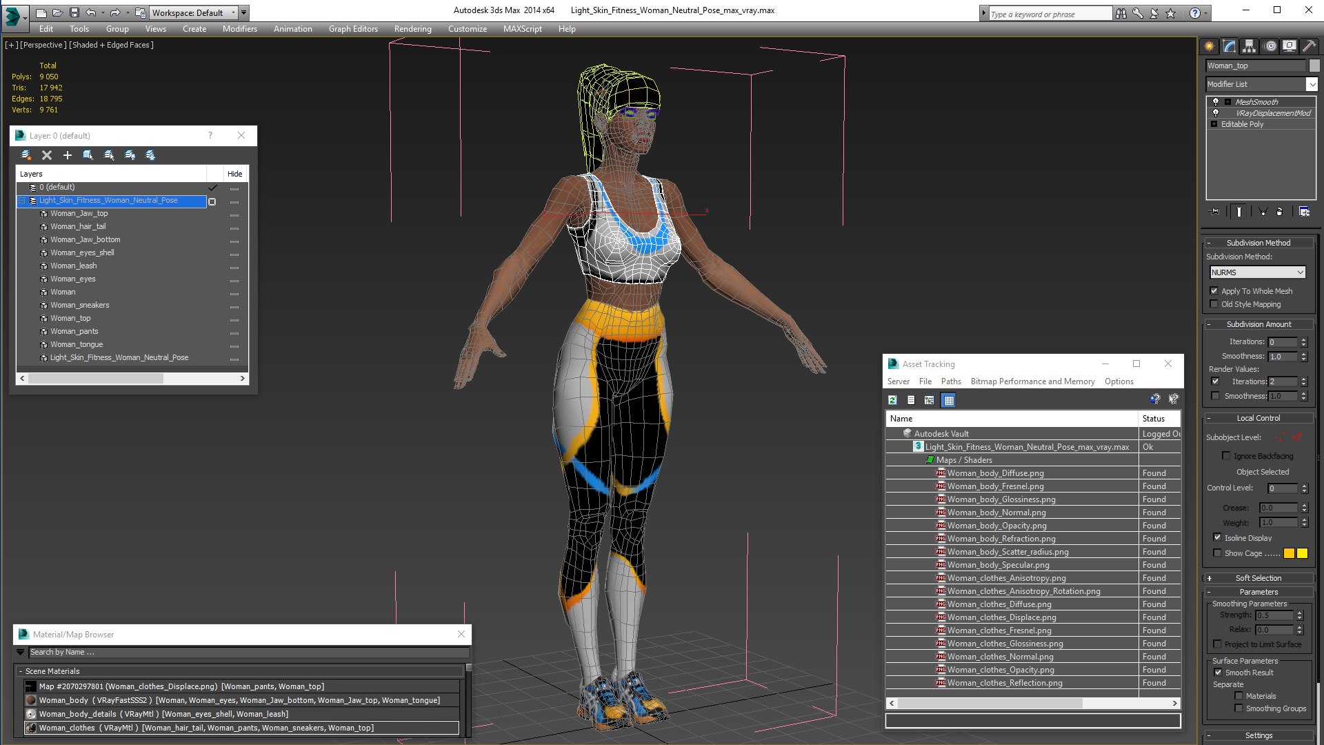 Light skin fitness woman model - TurboSquid 1657984