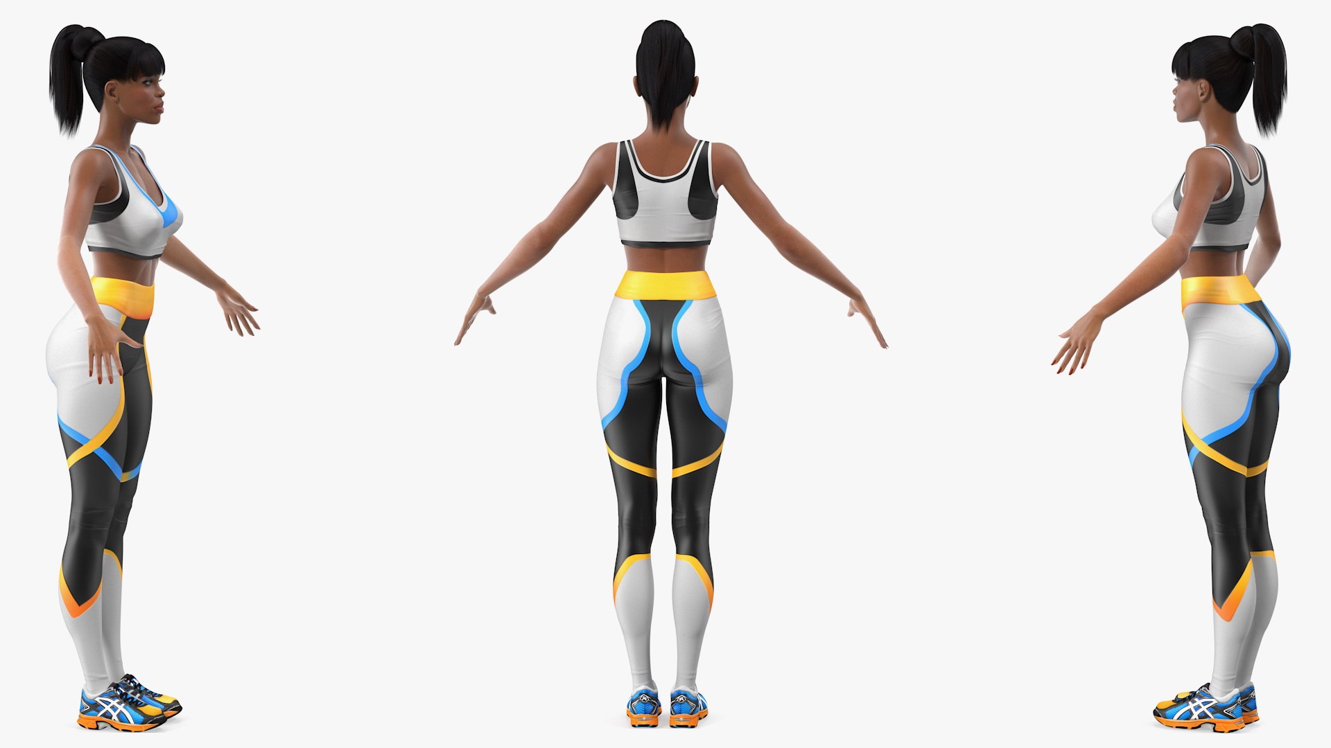 Light skin fitness woman model - TurboSquid 1657984