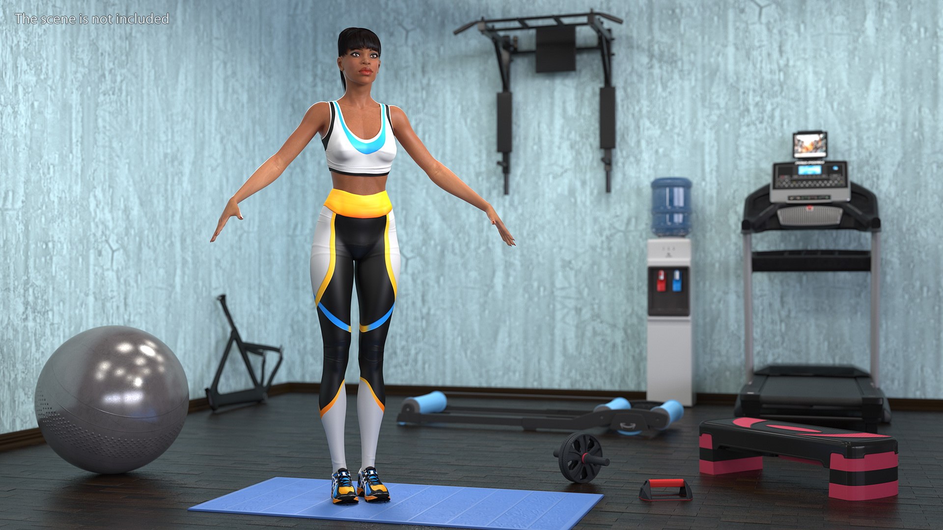 Light skin fitness woman model - TurboSquid 1657984