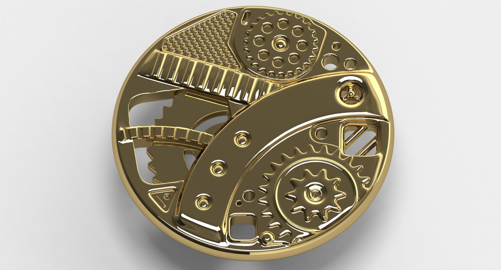 Steampunk Button 3d Model