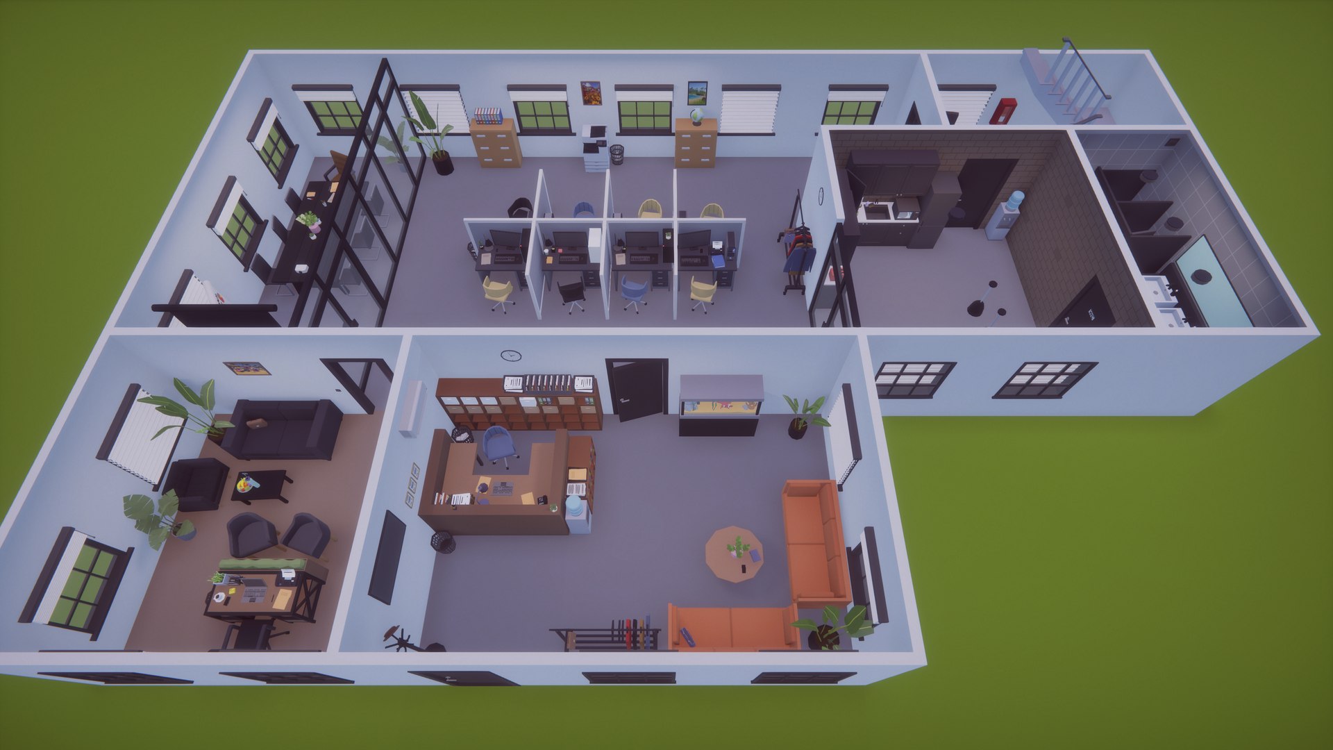 3D Low Poly Office Interiors Model - TurboSquid 1954656