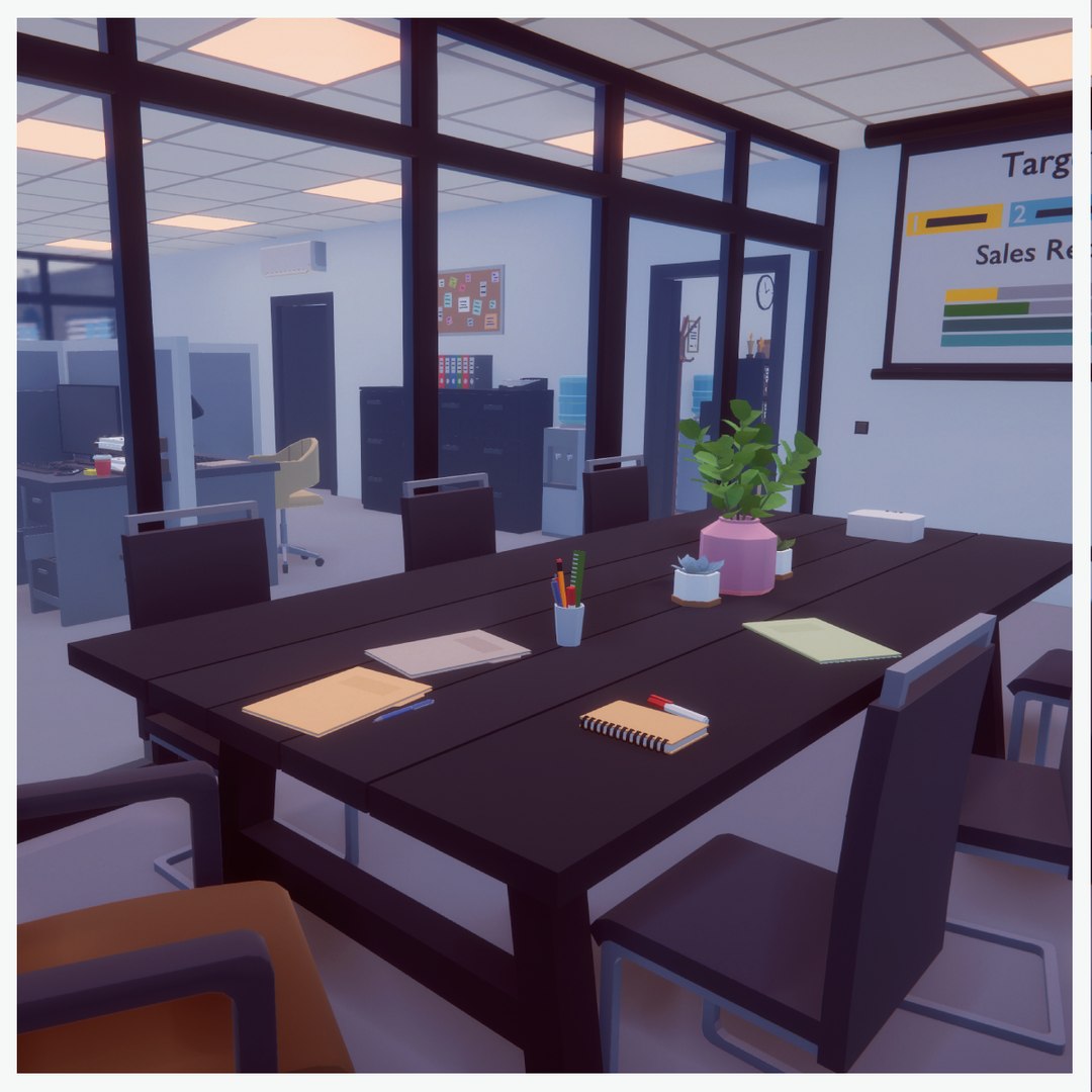 3D Low Poly Office Interiors model - TurboSquid 1954656