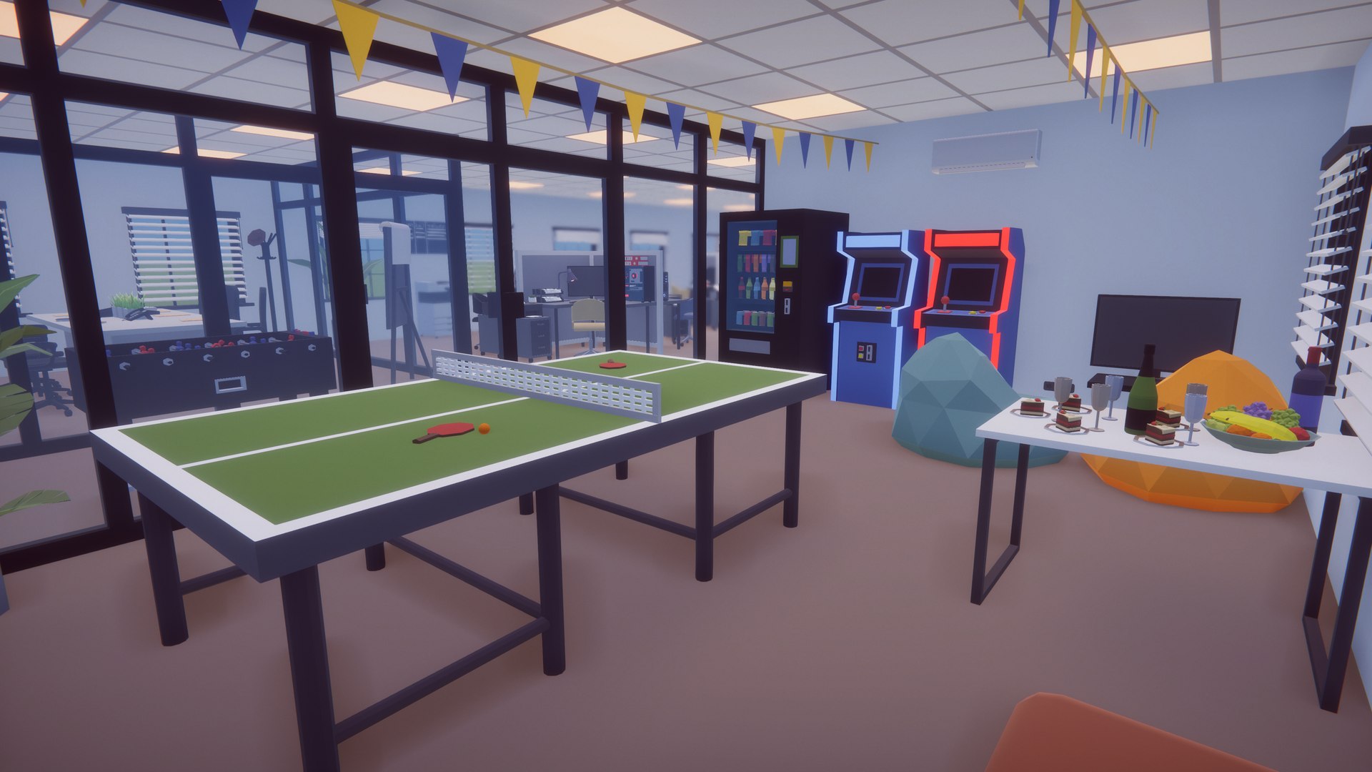 3D Low Poly Office Interiors Model - TurboSquid 1954656